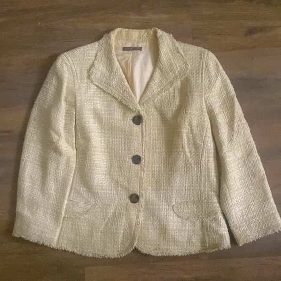 Sigrid Olsen | Jackets & Coats | Sigrid Olsen Cream Tweed Jacket L6 ...